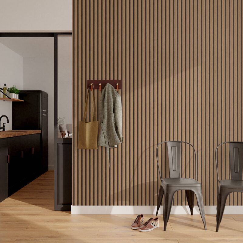 Papier peint intissé TASSEAUX coloris bois clair - 4MURS