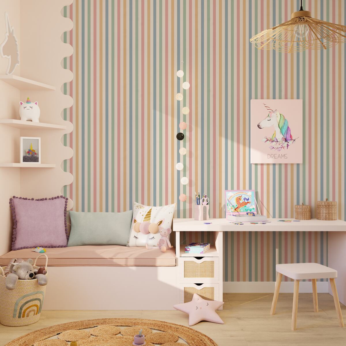 4MURS Papier peint intissé COLOR STRIPE coloris multicolore - 4MURS