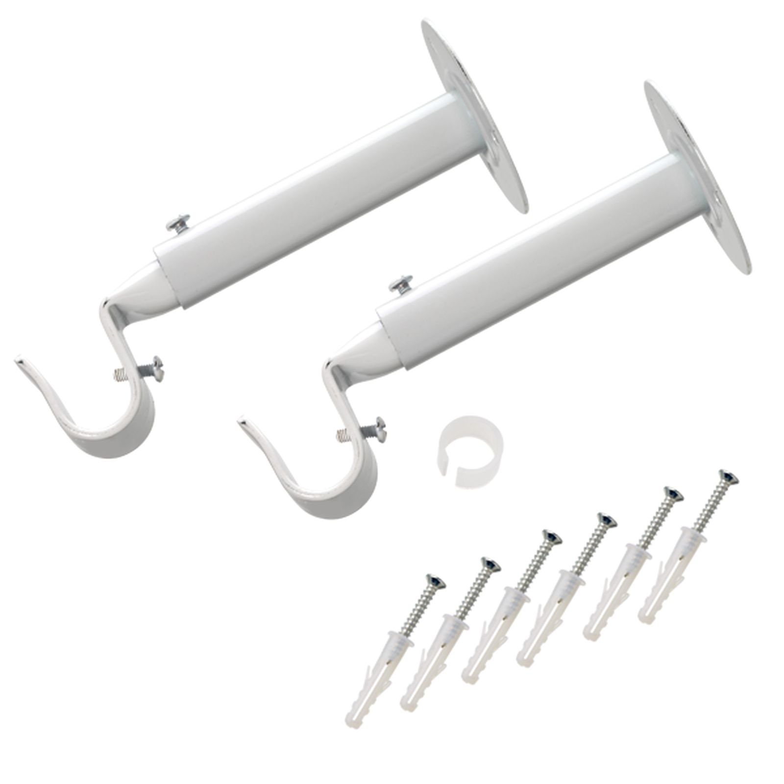 Support barre à rideau HOWLITE coloris blanc diamètre barre 1,9 cm ...