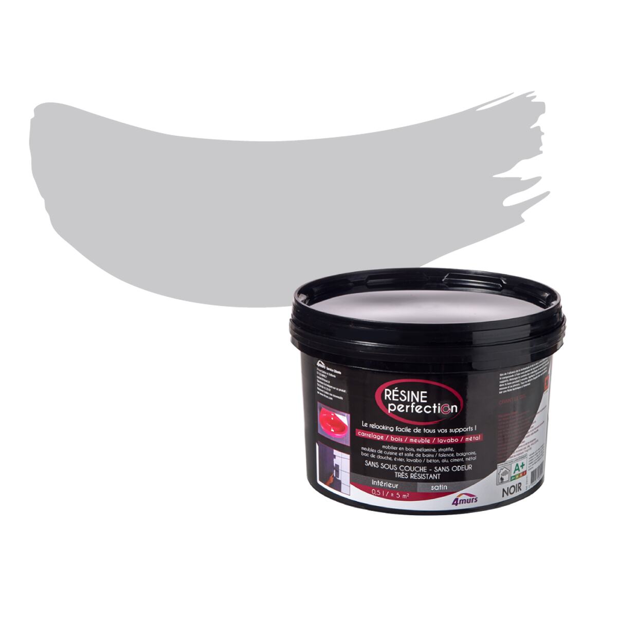 Résine perfection Peinture Rénovation RÉSINE Epoxy gris galet Satiné 0,5 L