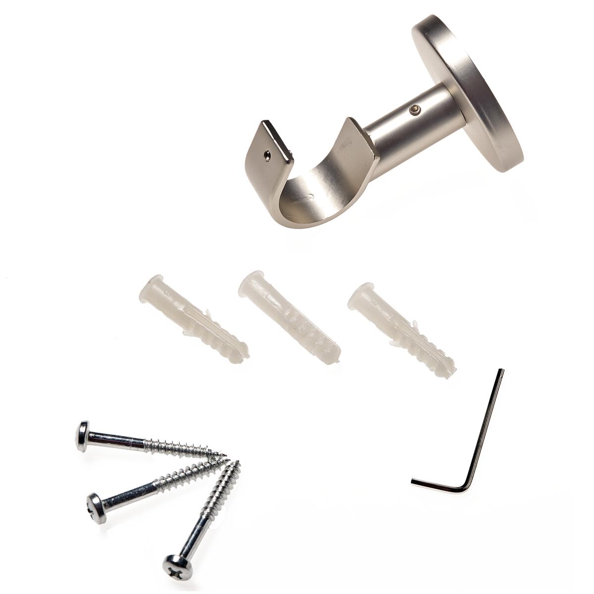 Support barre à rideau ZEN nickel givré 2,8 cm 6 cm - 4MURS