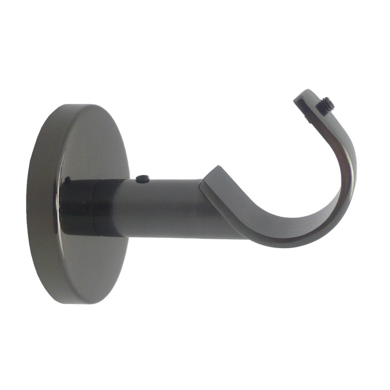 Support barre à rideau ZEN noir miroir 2,8 cm 6 cm - 4MURS