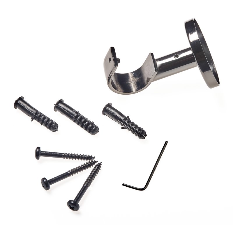 Support barre à rideau ZEN noir miroir 2,8 6 cm - 4MURS