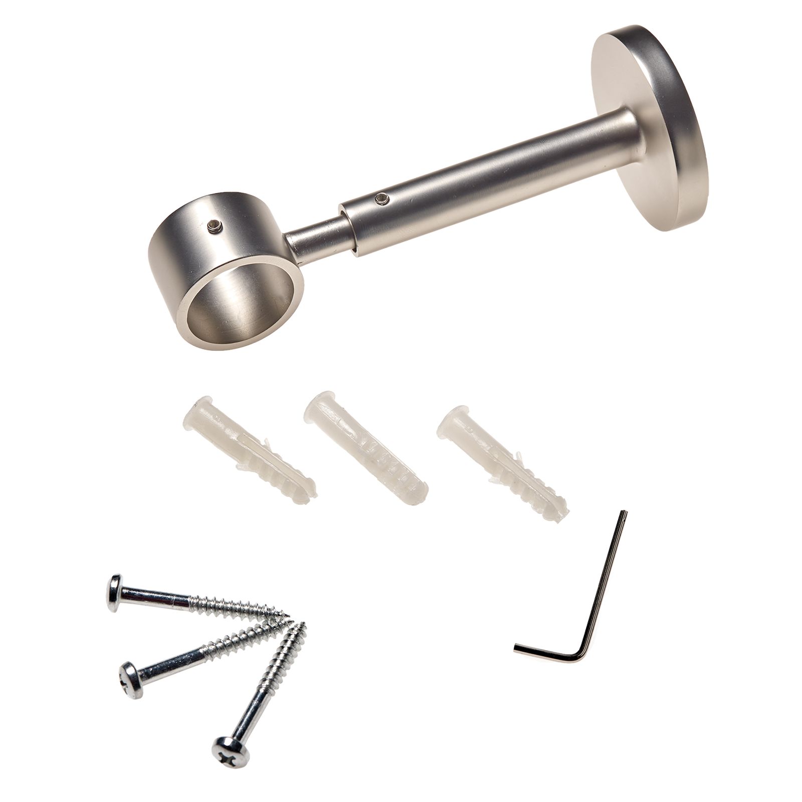 Support barre à rideau ZEN coloris nickel givré diamètre barre 2,8 cm ...