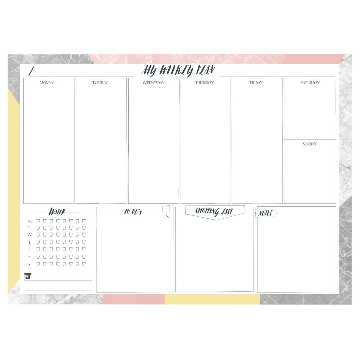 Artebene Semainier WEEKLY PLANS coloris rose - 4MURS
