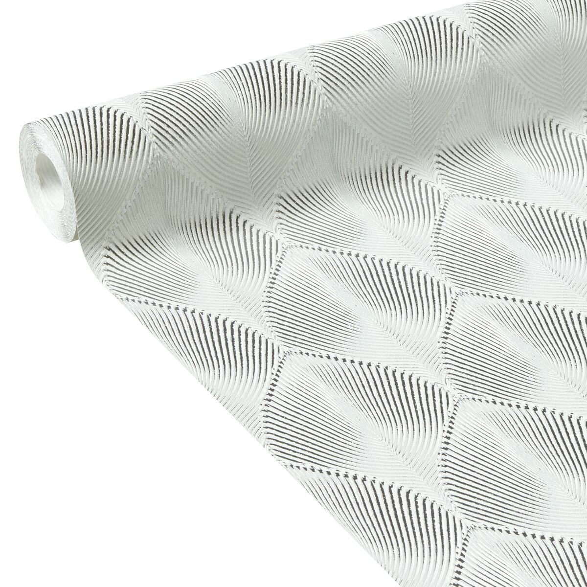 Papier peint intissé COME coloris blanc argent - 4MURS