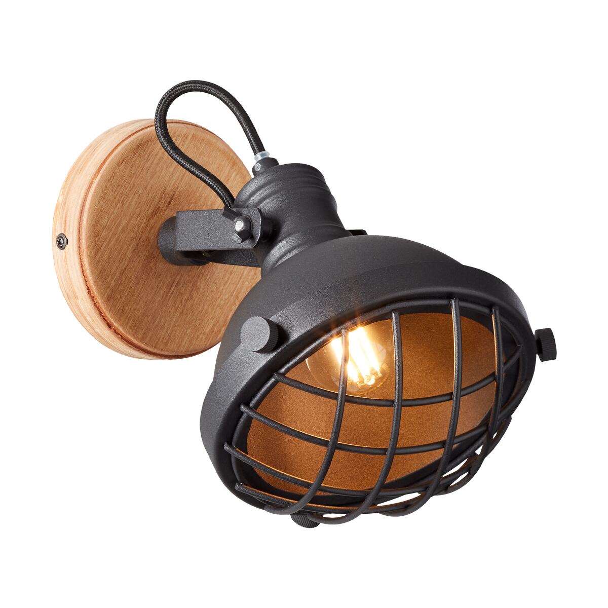 Applique PETROR coloris noir et bois 16 x 21 cm - 4MURS