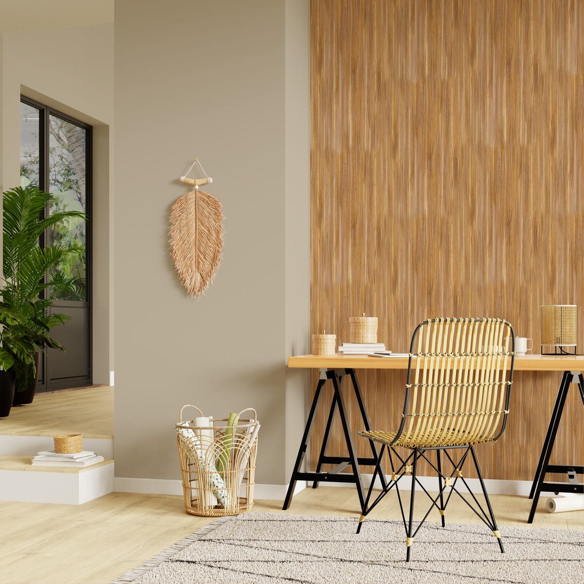 Fibres naturelles sur intissé WALL coloris naturel - 4MURS