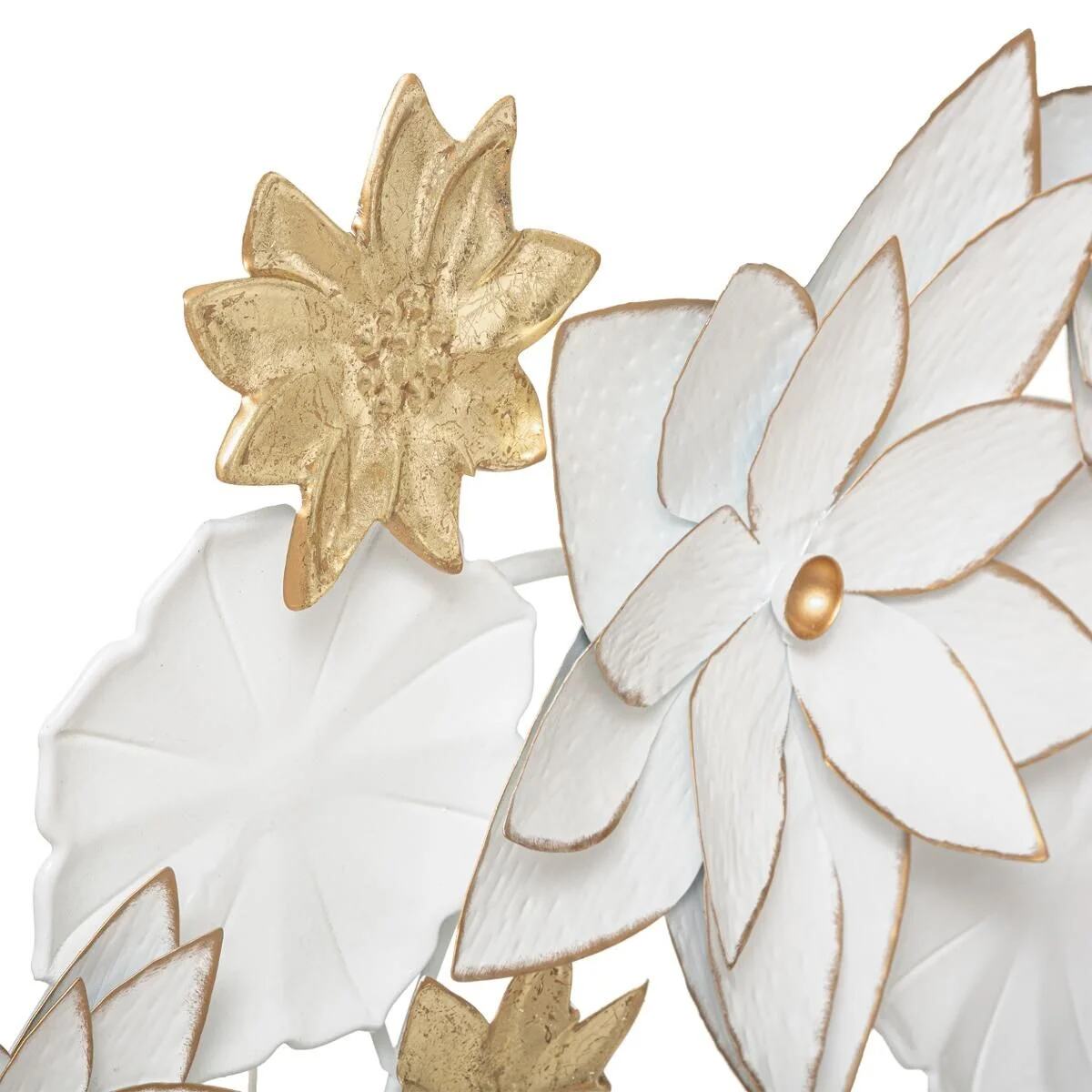 Déco murale métal FOLK coloris blanc et or - 4MURS