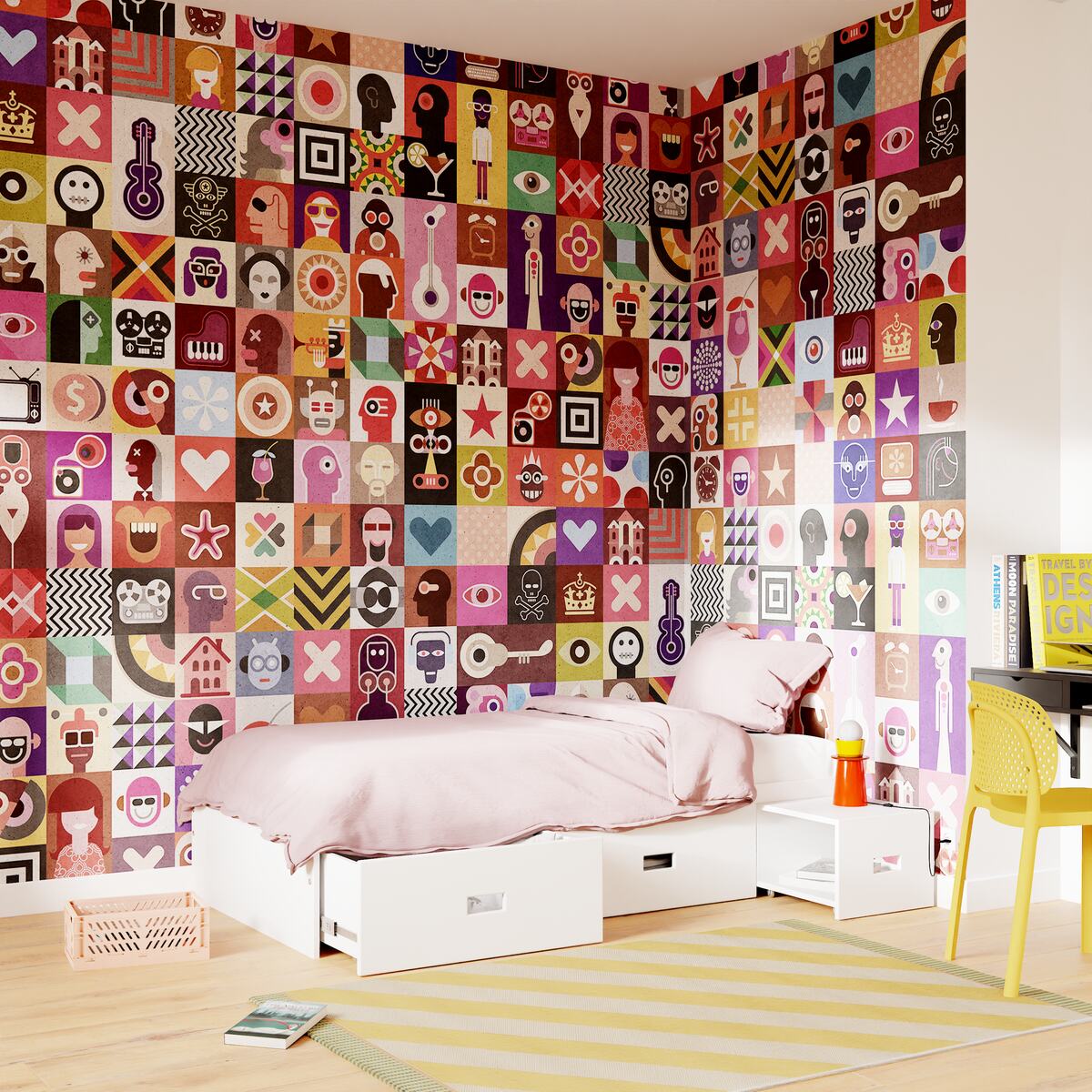 Papier peint panoramique XL PELMEL 400 x 270 cm multicolore - 4MURS