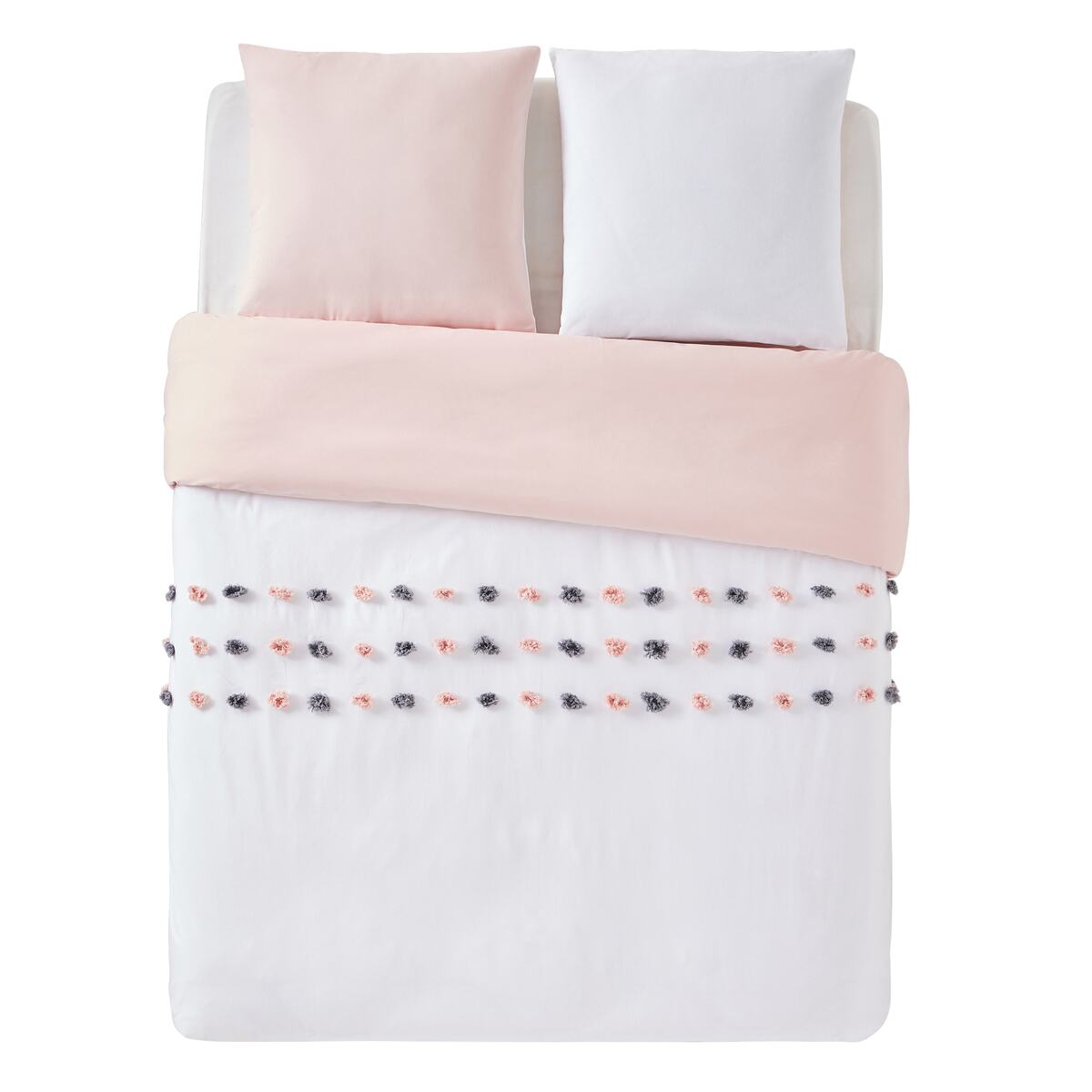 Parure de lit en toile de coton POUPIE blanc 260 x 240 cm - 4MURS