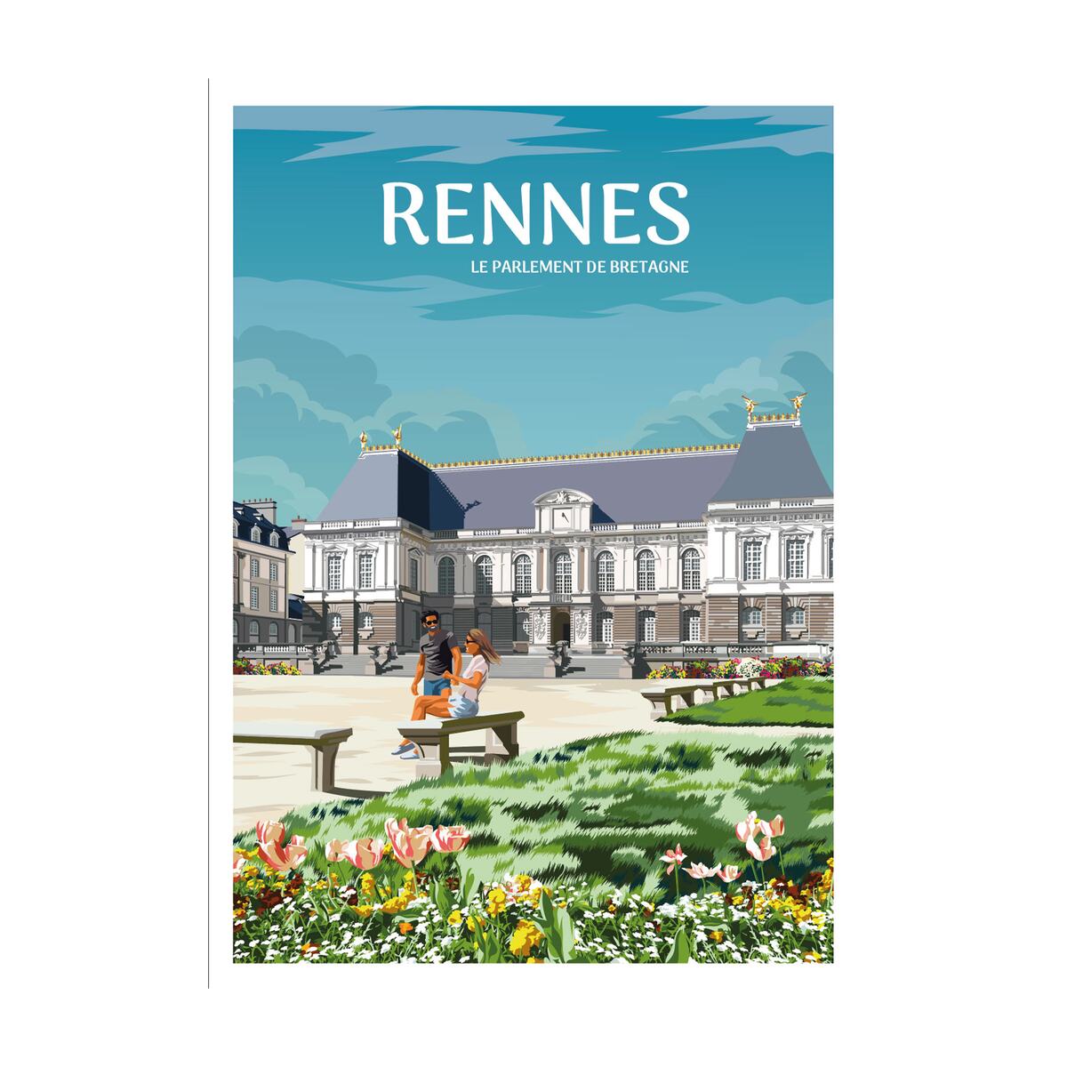 PRINTYMANIA Affiche RENNES 30 x 40 cm - 4MURS