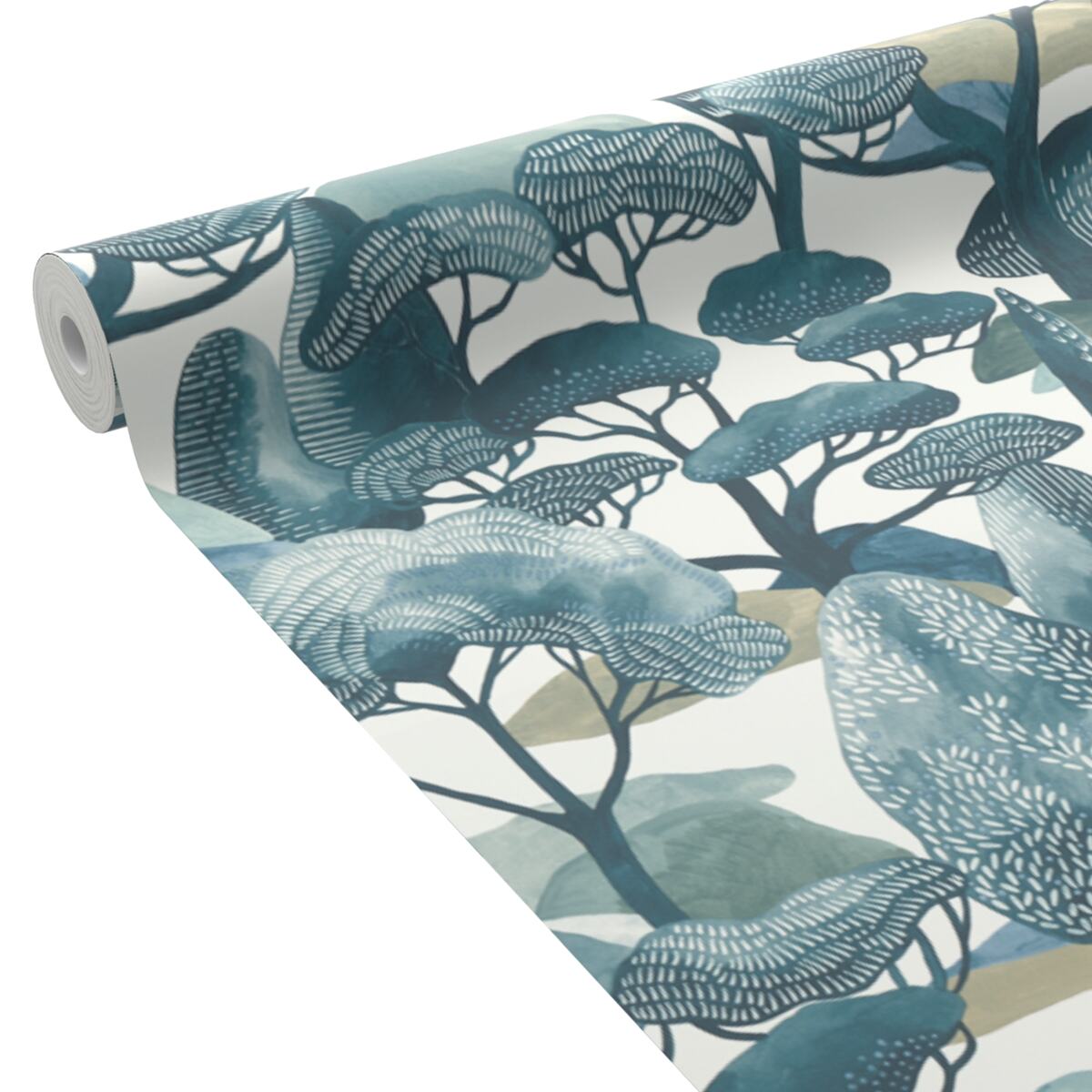 Papier peint intissé SANARY coloris bleu vert - 4MURS