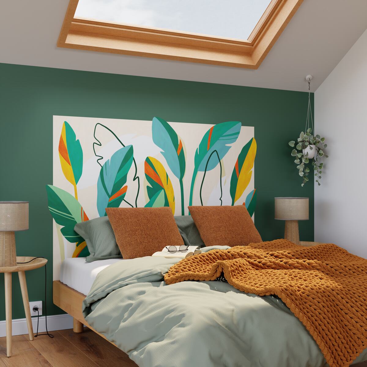 4MURS Papier peint intissé tête de lit PALMIRA multicolore - 4MURS