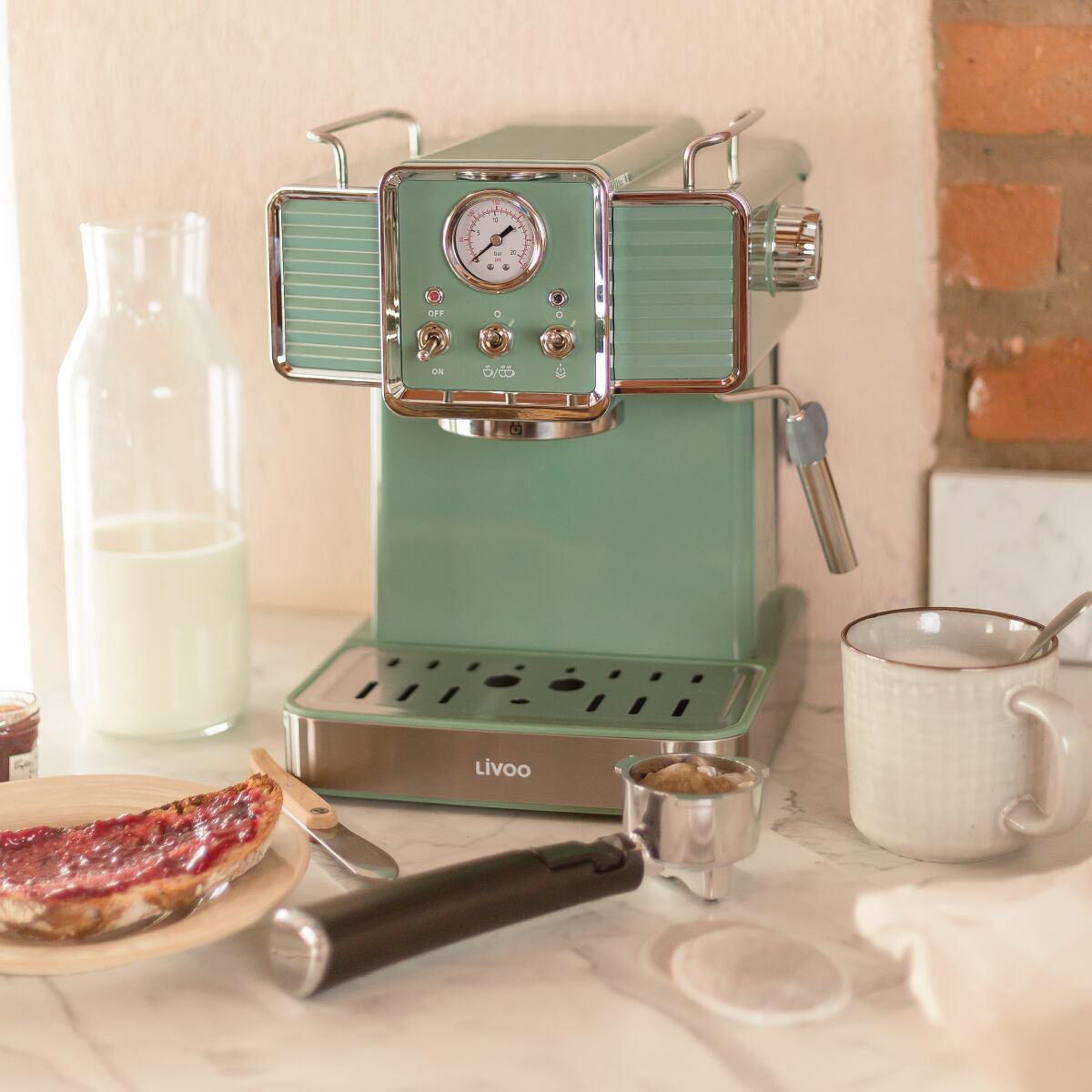 Machine à café EXPRESSO coloris vert - 4MURS