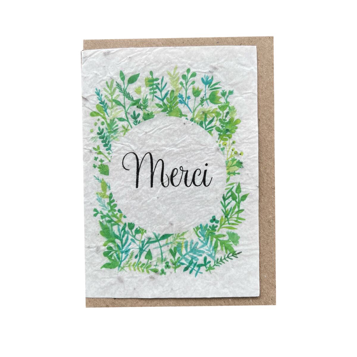 LES CARTES DE LULU Carte MERCI coloris vert - 4MURS